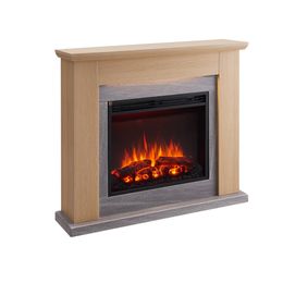 CrownFlame Elektrokamin 'Hektor' helle Eiche 2 kW