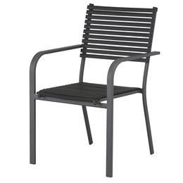 toom Gartenstuhl 'Marie' stapelbar Stahl schwarz 59 x 68 x 56 cm