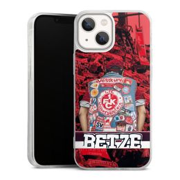 DeinDesign iPhone 13 Mini Handy Slim Case Silikon Handyh&uuml;lle transparent H&uuml;lle extra d&uuml;nn Official Licensed Product 1. Fc Kaiserslautern 1. Fck Silikon Slim Case