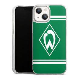 DeinDesign iPhone 13 Mini Handy Slim Case Silikon Handyh&uuml;lle transparent H&uuml;lle extra d&uuml;nn Sv Werder Bremen Official Licensed Product Logo Silikon Slim Case