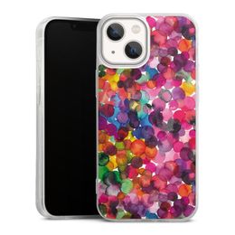 DeinDesign iPhone 13 Mini Handy Slim Case Silikon Handyh&uuml;lle transparent H&uuml;lle extra d&uuml;nn Water Colour Colourful Points Silikon Slim Case