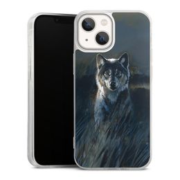 DeinDesign iPhone 13 Mini Handy Slim Case Silikon Handyh&uuml;lle transparent H&uuml;lle extra d&uuml;nn Wolf Painting Nature Silikon Slim Case
