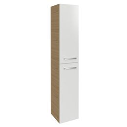 Fackelmann Hochschrank 'B.Style' braun, wei&szlig; gl&auml;nzend 30 x 162 x 31,6 cm rechts
