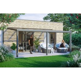 Skan Holz Terrassen&uuml;berdachung 'Garda' 541 x 307 cm Aluminium Doppelstegplatten anthrazit