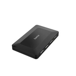 Hama USB-Hub 4 Ports, USB 2.0 schwarz inklusive Kabel und Netzteil