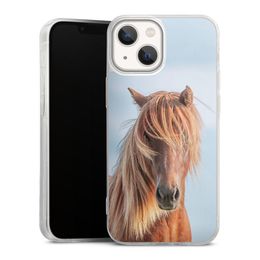 DeinDesign iPhone 13 Mini Handy Slim Case Silikon Handyh&uuml;lle transparent H&uuml;lle extra d&uuml;nn Animals Animal Look Horse Silikon Slim Case