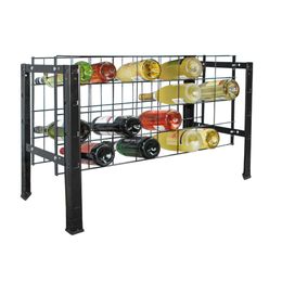 SCHULTE REGALWELT Weinregal schwarz 80 x 43 x 35 cm, f&uuml;r 32 Flaschen