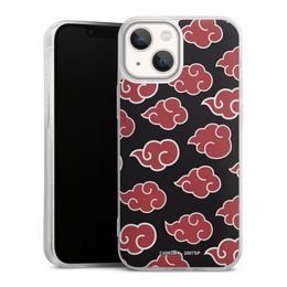 DeinDesign iPhone 13 Mini Handy Slim Case Silikon Handyh&uuml;lle transparent H&uuml;lle extra d&uuml;nn Naruto Shippuden Pattern Akatsuki Silikon Slim Case