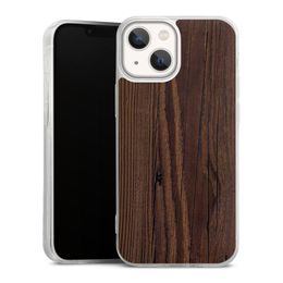 DeinDesign iPhone 13 Mini Handy Slim Case Silikon Handyh&uuml;lle transparent H&uuml;lle extra d&uuml;nn Wooden Look Wood Nut Tree Silikon Slim Case