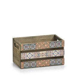 zeller Deko-Kiste 'Mosaik' naturfarben 24 x 13,5 x 16 cm