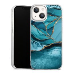 DeinDesign iPhone 13 Mini Handy Slim Case Silikon Handyh&uuml;lle transparent H&uuml;lle extra d&uuml;nn Marble Gemstone Glitzer Silikon Slim Case