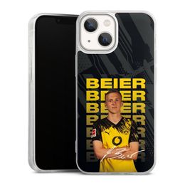 DeinDesign iPhone 13 Mini Handy Slim Case Silikon Handyh&uuml;lle transparent H&uuml;lle extra d&uuml;nn Borussia Dortmund Maximilian Beier Bvb Silikon Slim Case