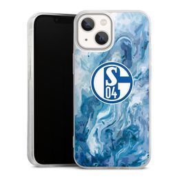 DeinDesign iPhone 13 Mini Handy Slim Case Silikon Handyh&uuml;lle transparent H&uuml;lle extra d&uuml;nn Logo Fc Schalke 04 Merchandise Silikon Slim Case