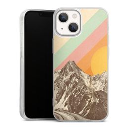 DeinDesign iPhone 13 Mini Handy Slim Case Silikon Handyh&uuml;lle transparent H&uuml;lle extra d&uuml;nn Sunshine Mountain Retro Silikon Slim Case