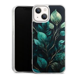 DeinDesign iPhone 13 Mini Handy Slim Case Silikon Handyh&uuml;lle transparent H&uuml;lle extra d&uuml;nn Eukalyptus Leaves Black Silikon Slim Case