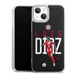 DeinDesign iPhone 13 Mini Handy Slim Case Silikon Handyh&uuml;lle transparent H&uuml;lle extra d&uuml;nn Fc Bayern M&uuml;nchen Official Licensed Product Luis Diaz Silikon Slim Case
