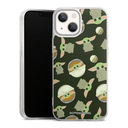 DeinDesign iPhone 13 Mini Handy Slim Case Silikon Handyh&uuml;lle transparent H&uuml;lle extra d&uuml;nn Official Licensed Product Star Wars Muster Baby Yoda Silikon Slim Case
