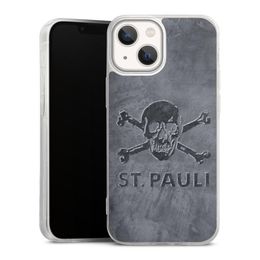 DeinDesign iPhone 13 Mini Handy Slim Case Silikon Handyh&uuml;lle transparent H&uuml;lle extra d&uuml;nn Logo Fc St. Pauli Concrete Silikon Slim Case