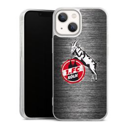 DeinDesign iPhone 13 Mini Handy Slim Case Silikon Handyh&uuml;lle transparent H&uuml;lle extra d&uuml;nn Official Licensed Product Metallic Look 1. Fc K&ouml;ln Silikon Slim Case