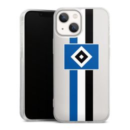 DeinDesign iPhone 13 Mini Handy Slim Case Silikon Handyh&uuml;lle transparent H&uuml;lle extra d&uuml;nn Hamburger Sv Transparent Hsv Silikon Slim Case