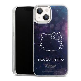 DeinDesign iPhone 13 Mini Handy Slim Case Silikon Handyh&uuml;lle transparent H&uuml;lle extra d&uuml;nn Merchandise Hello Kitty Weltall Silikon Slim Case