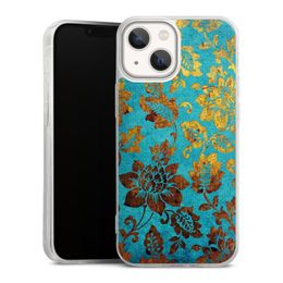 DeinDesign iPhone 13 Mini Handy Slim Case Silikon Handyh&uuml;lle transparent H&uuml;lle extra d&uuml;nn Flowers Vintage Ornament Silikon Slim Case