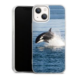 DeinDesign iPhone 13 Mini Handy Slim Case Silikon Handyh&uuml;lle transparent H&uuml;lle extra d&uuml;nn Orca Ocean Wale Silikon Slim Case