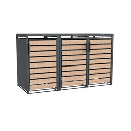 WESTMANN M&uuml;lltonnenbox 'Lacina' anthrazit/Holzoptik 80 x 200 x 116 cm