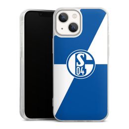 DeinDesign iPhone 13 Mini Handy Slim Case Silikon Handyh&uuml;lle transparent H&uuml;lle extra d&uuml;nn Official Licensed Product Fc Schalke 04 Bundesliga Silikon Slim Case