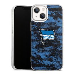 DeinDesign iPhone 13 Mini Handy Slim Case Silikon Handyh&uuml;lle transparent H&uuml;lle extra d&uuml;nn Flag Hertha Bsc Logo Silikon Slim Case