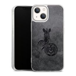 DeinDesign iPhone 13 Mini Handy Slim Case Silikon Handyh&uuml;lle transparent H&uuml;lle extra d&uuml;nn Official Licensed Product Msv Duisburg Zebra Silikon Slim Case