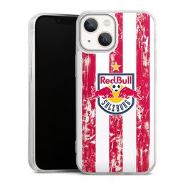 DeinDesign iPhone 13 Mini Handy Slim Case Silikon Handyh&uuml;lle transparent H&uuml;lle extra d&uuml;nn Stripes Fc Red Bull Salzburg Official Licensed Product Silikon Slim 