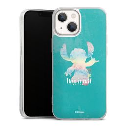 DeinDesign iPhone 13 Mini Handy Slim Case Silikon Handyh&uuml;lle transparent H&uuml;lle extra d&uuml;nn Lilo & Stitch Official Licensed Product Disney Silikon Slim Case