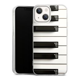 DeinDesign iPhone 13 Mini Handy Slim Case Silikon Handyh&uuml;lle transparent H&uuml;lle extra d&uuml;nn Klavier Music Piano Silikon Slim Case