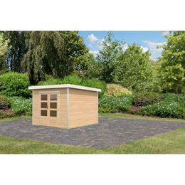 Karibu Gartenhaus 'Meteor A' naturbelassen/wei&szlig; 309 x 218,5 x 292,4 cm