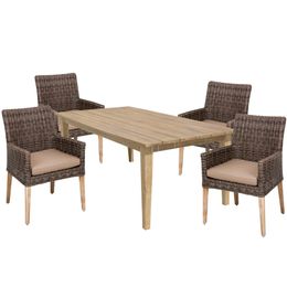 Garden Pleasure Gartenm&ouml;belset 'Norvell/Visalia' f&uuml;r 4 Personen Akazienholz