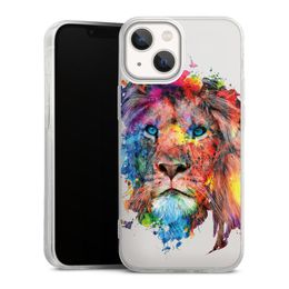 DeinDesign iPhone 13 Mini Handy Slim Case Silikon Handyh&uuml;lle transparent H&uuml;lle extra d&uuml;nn Riza Peker Painting Lion Silikon Slim Case