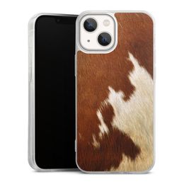 DeinDesign iPhone 13 Mini Handy Slim Case Silikon Handyh&uuml;lle transparent H&uuml;lle extra d&uuml;nn Fur Cow Animal Look Silikon Slim Case