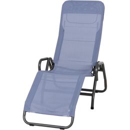 siena GARDEN Liegestuhl 'Bito' klappbar blau 72 x 118 x 139 cm