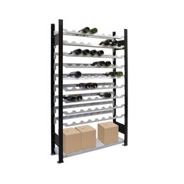 SCHULTE REGALWELT Weinregal 180 x 100 x 25 cm, schwarz/silber