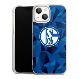 DeinDesign iPhone 13 Mini Handy Slim Case Silikon Handyh&uuml;lle transparent H&uuml;lle extra d&uuml;nn Camouflage Fc Schalke 04 Muster Silikon Slim Case
