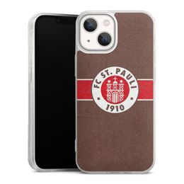 DeinDesign iPhone 13 Mini Handy Slim Case Silikon Handyh&uuml;lle transparent H&uuml;lle extra d&uuml;nn Fc St. Pauli Logo Official Licensed Product Silikon Slim Case
