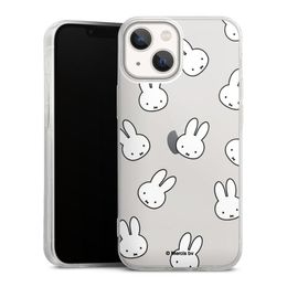 DeinDesign iPhone 13 Mini Handy Slim Case Silikon Handyh&uuml;lle transparent H&uuml;lle extra d&uuml;nn Muster Miffy Transparent Silikon Slim Case