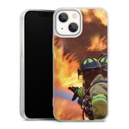 DeinDesign iPhone 13 Mini Handy Slim Case Silikon Handyh&uuml;lle transparent H&uuml;lle extra d&uuml;nn Fire Fighter Fire Fighters Life Saver Silikon Slim Case