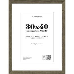 Intertrading Bilderrahmen 'Toronto' Holz wengefarben 30 x 40 cm, Passepartout