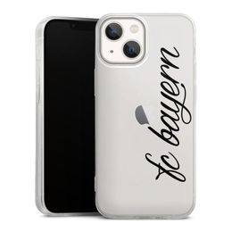 DeinDesign iPhone 13 Mini Handy Slim Case Silikon Handyh&uuml;lle transparent H&uuml;lle extra d&uuml;nn Fcb Official Licensed Product Fc Bayern M&uuml;nchen Silikon Slim Case
