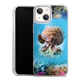 DeinDesign iPhone 13 Mini Handy Slim Case Silikon Handyh&uuml;lle transparent H&uuml;lle extra d&uuml;nn Ocean Turtle Animals Silikon Slim Case