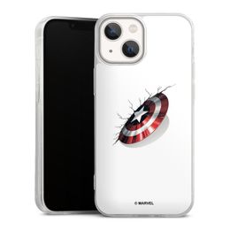 DeinDesign iPhone 13 Mini Handy Slim Case Silikon Handyh&uuml;lle transparent H&uuml;lle extra d&uuml;nn Captain America Official Licensed Product Marvel Silikon Slim Case