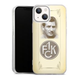 DeinDesign iPhone 13 Mini Handy Slim Case Silikon Handyh&uuml;lle transparent H&uuml;lle extra d&uuml;nn 1. Fc Kaiserslautern Fritz Walter Logo Silikon Slim Case
