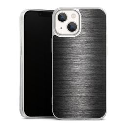 DeinDesign iPhone 13 Mini Handy Slim Case Silikon Handyh&uuml;lle transparent H&uuml;lle extra d&uuml;nn Anthracite Metallic Look Metal Silikon Slim Case